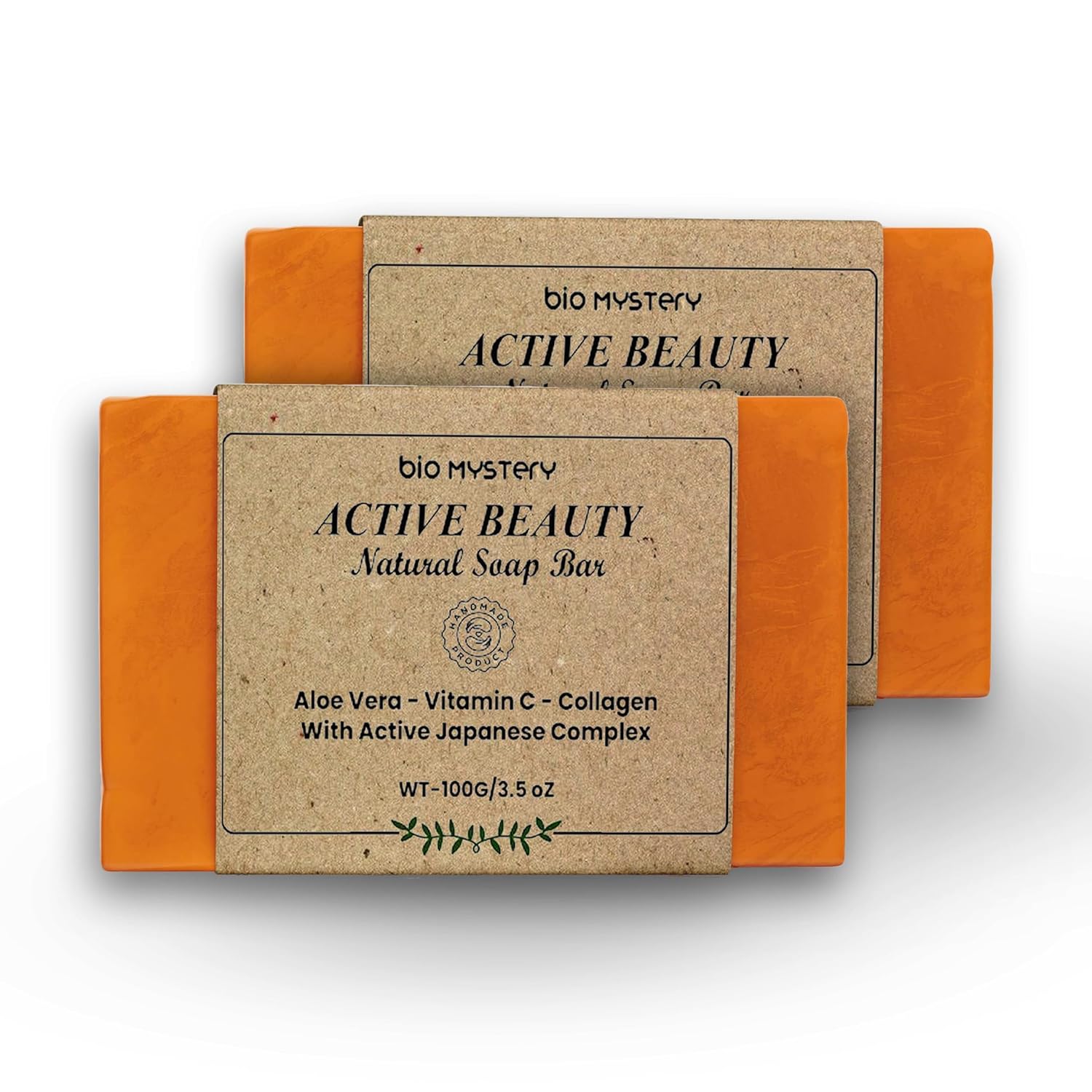 Bio Mystery Active Beauty Soap Bars (Pack of 2, 100g Each) – Handmade ...